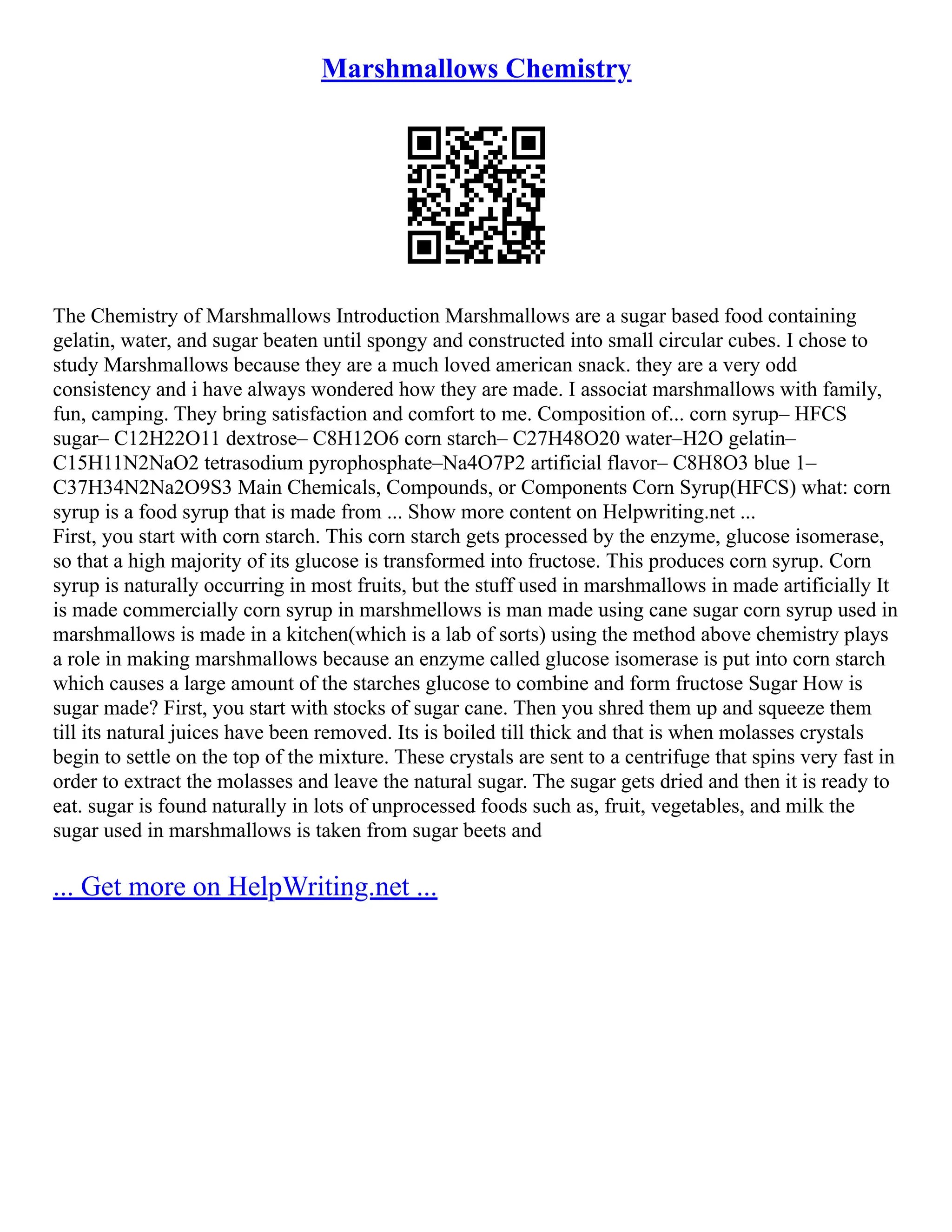 Marshmallows Chemistry | PDF