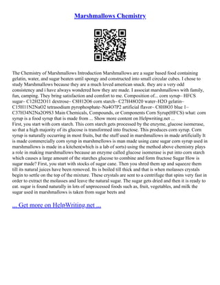 Marshmallows Chemistry | PDF