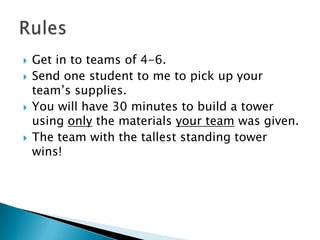 Marshmallow towers | PPTX