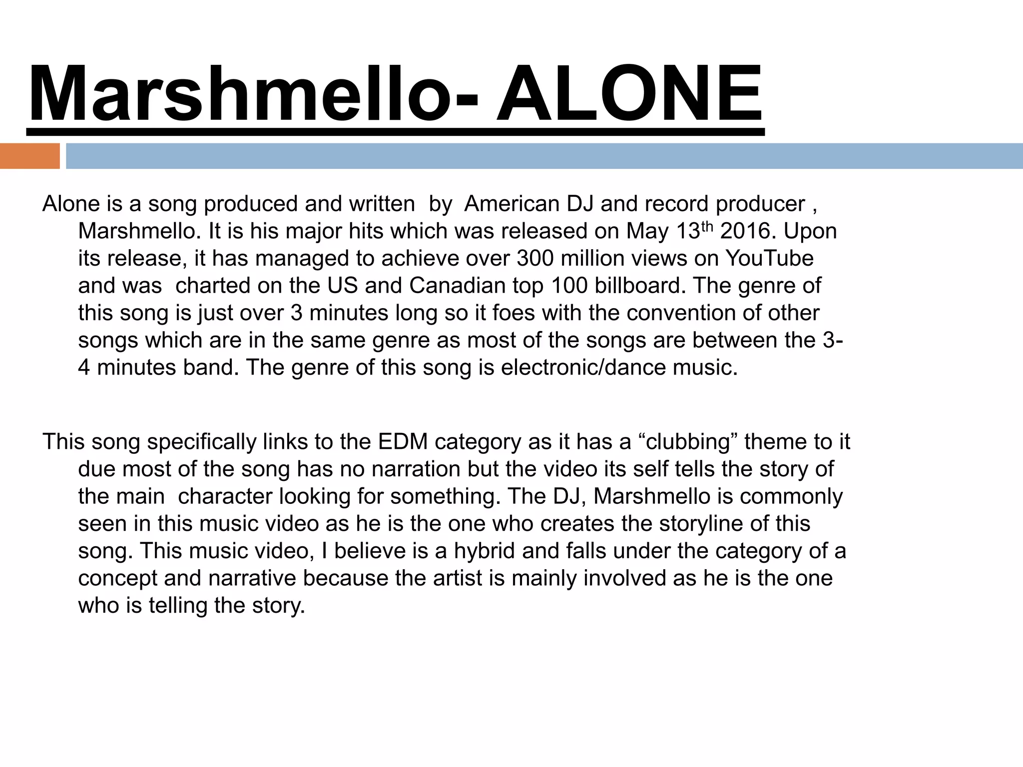 Marshmello EDM Codes & Convention analysis | PPTX