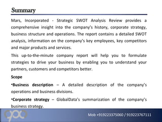 Mars, incorporated strategic swot analysis review | PPT
