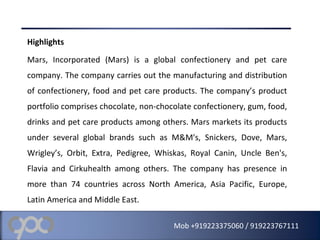 Mars, incorporated strategic swot analysis review | PPT