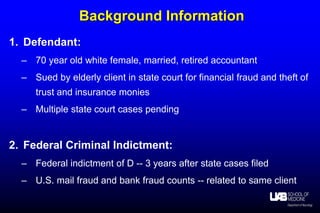 Daniel Marson, Neuroscience Evidence in a Case of Alleged Dementia and ...