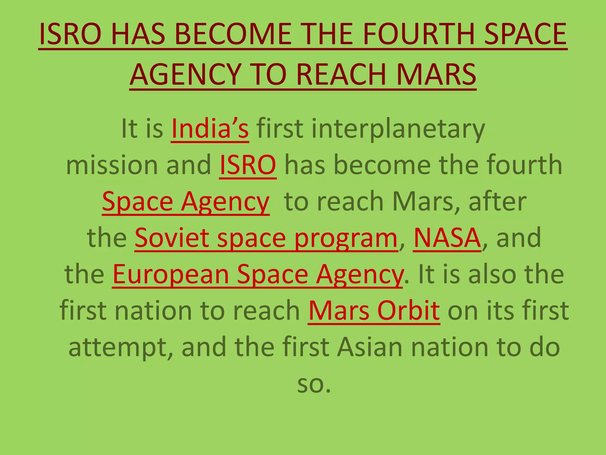 Mars orbital mission{ ayisha khatoon } | PPTX