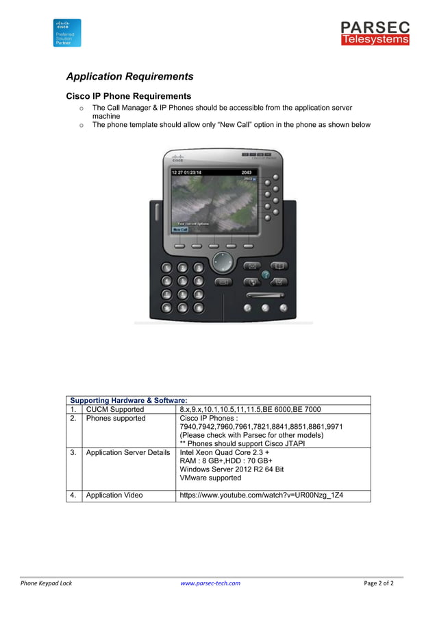 MARS Phone Keypad Lock for Cisco IP Phones | PDF