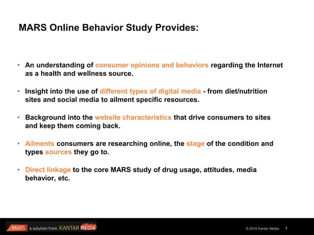 MARS Study Outlines Online Habits of Health Consumers | PPT