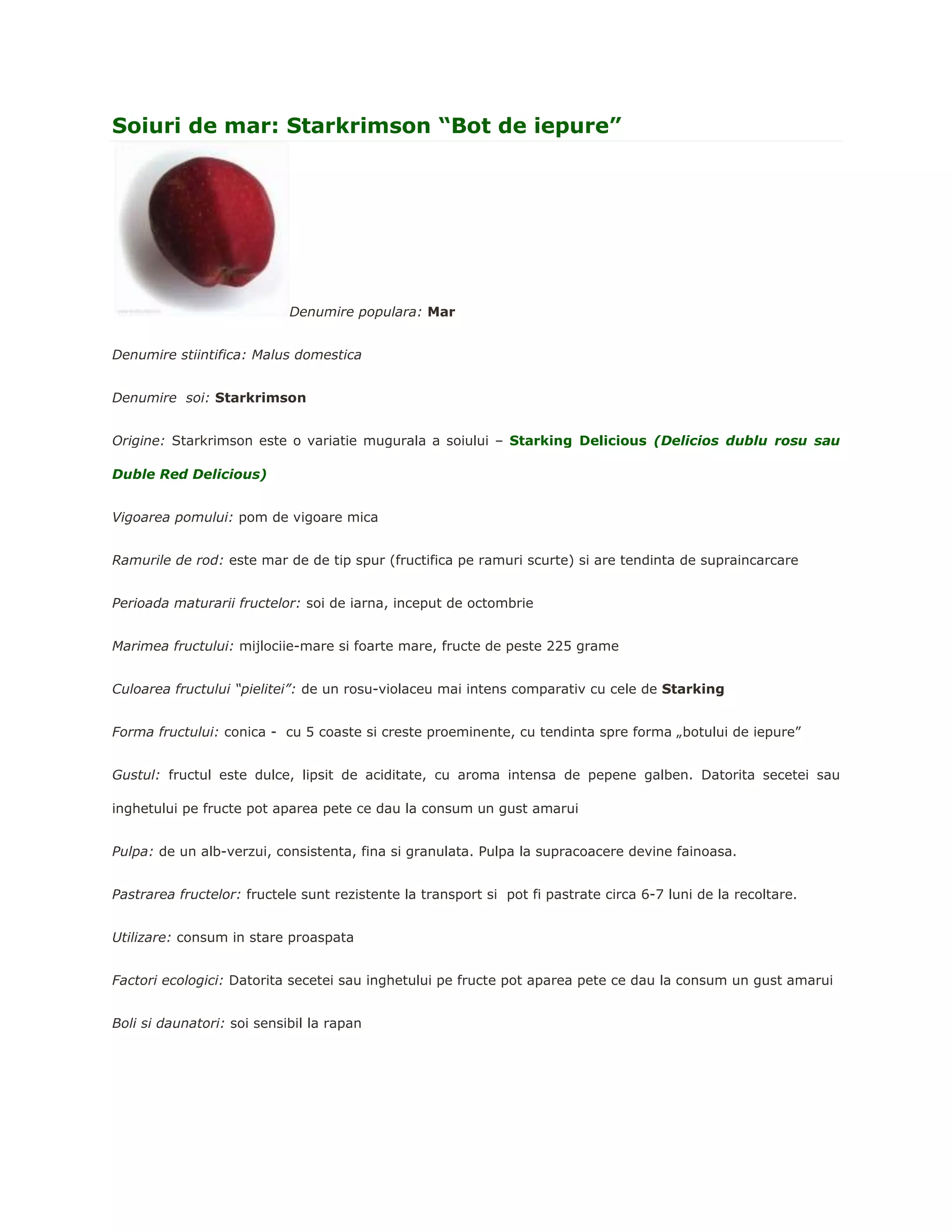 Mar starkinson sau bot de iepure | DOCX