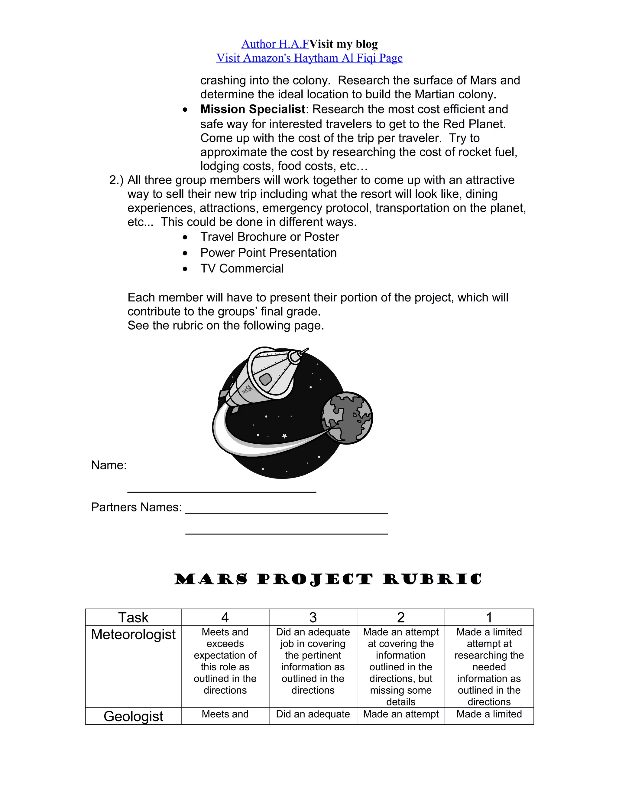 Mars travel guide | DOC