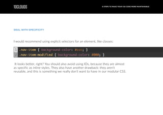 6 Steps to Make Your CSS Code More Maintainable | PPT