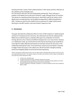 Training Of Trainers' Course @ Malaysian Maritime Academy | PDF