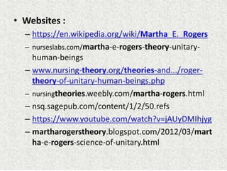 Exploring Martha E Rogers Science Of Unitary Human Beings Theory In Exploring Martha E Rogers Science Of Unitary Human Beings Theory In