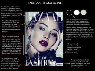 GCSE Media Studies Magazine Production | PPTX