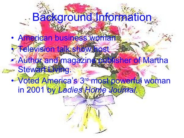 Martha Stewart Power Point | PPT | Crime & Harmful Acts to Individuals, Society & Human Right ...