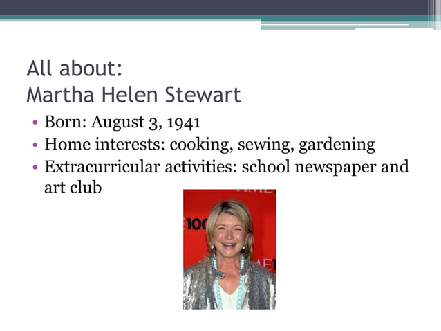 Martha Stewart Powerpoint | PPTX | Business | Business and Finance
