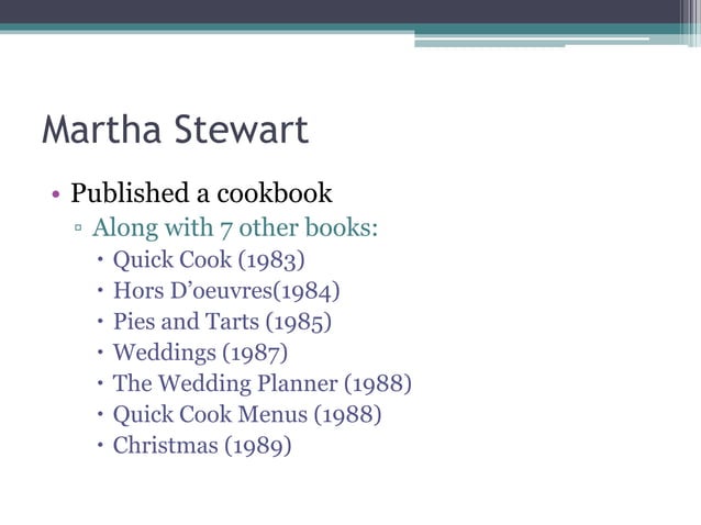 Martha Stewart Powerpoint | PPTX | Business | Business and Finance