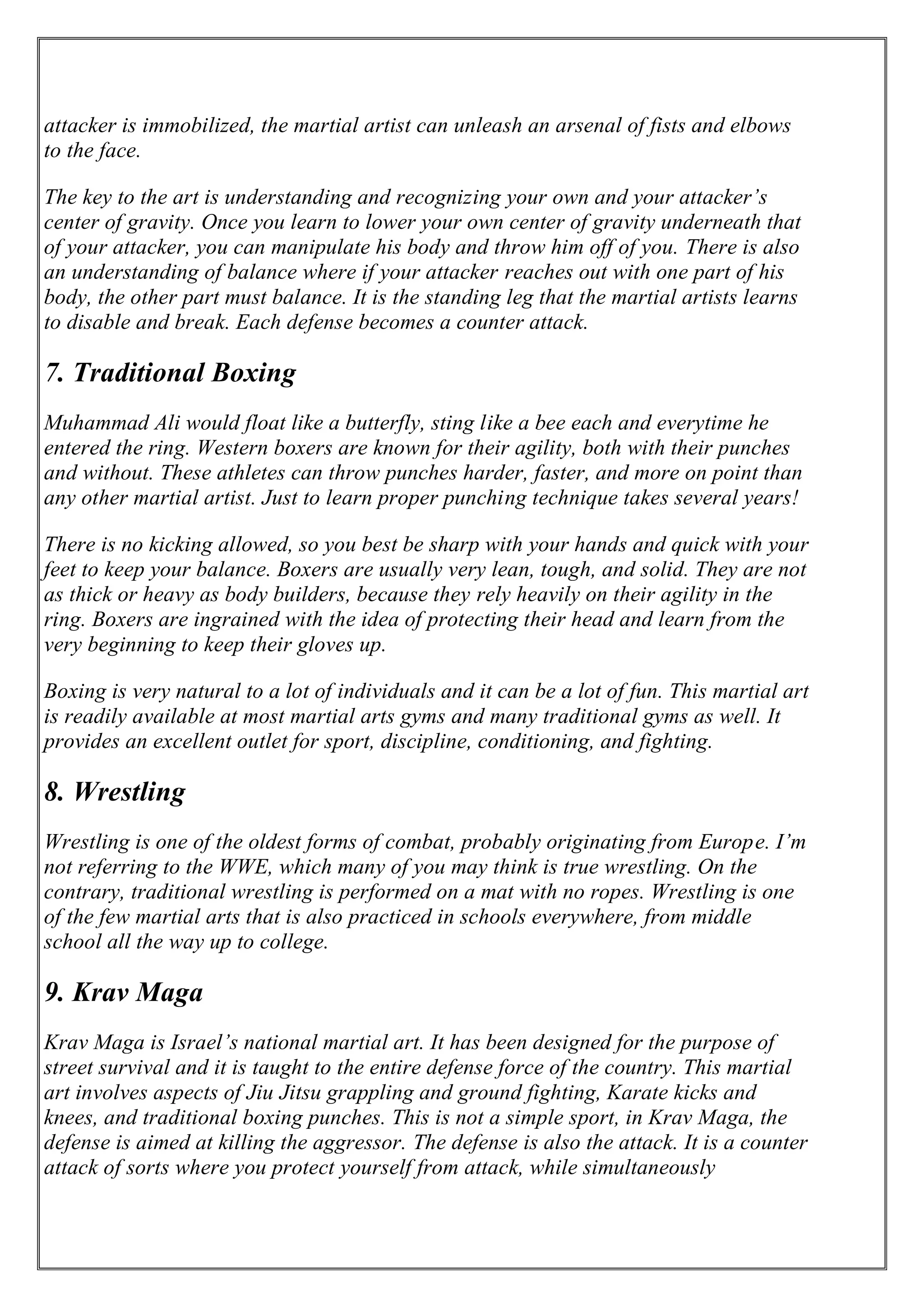 Martial arts classes | PDF