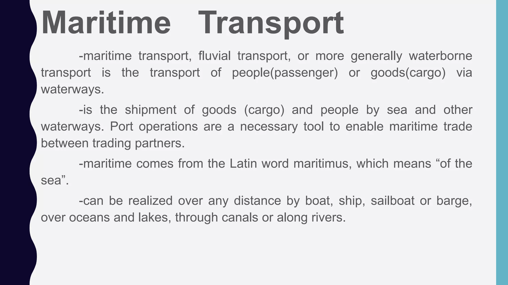 Martime transport | PPTX