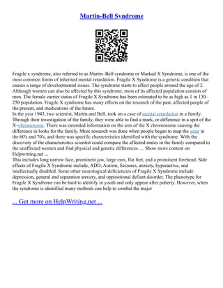 Martin-Bell Syndrome | PDF