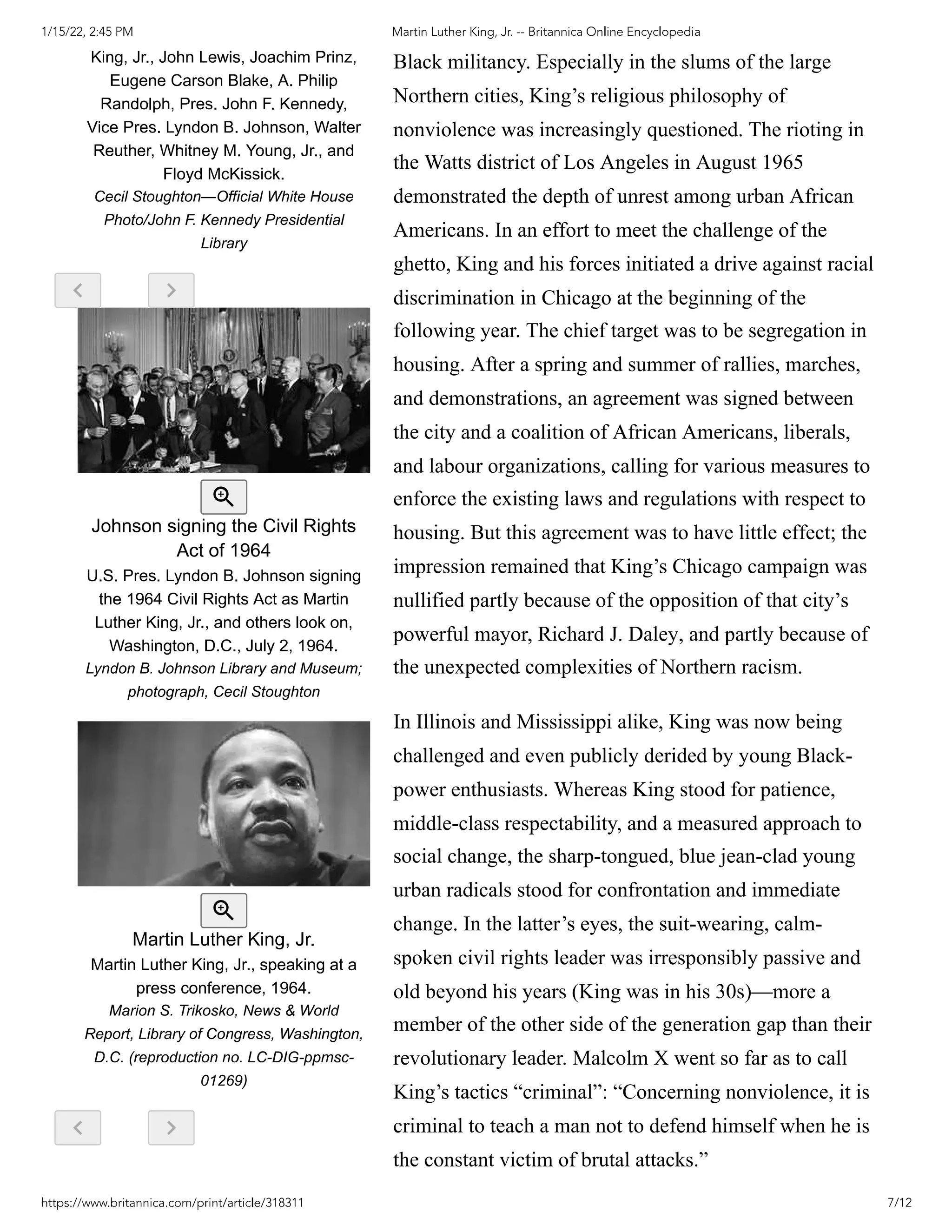 Martin Luther King Biography | PDF