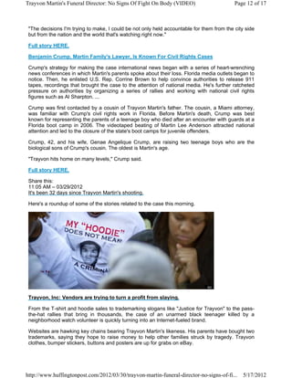 FUNERAL DIRECTOR - Trayvon Matter Speaks Out (NO Sign Off Fight ...