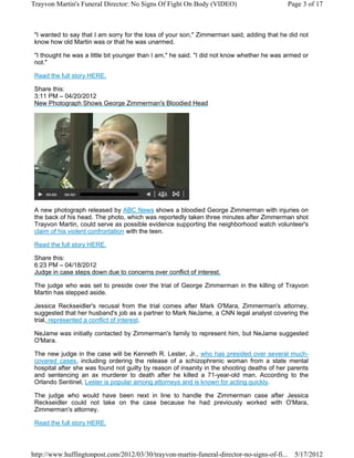 FUNERAL DIRECTOR - Trayvon Matter Speaks Out (NO Sign Off Fight ...