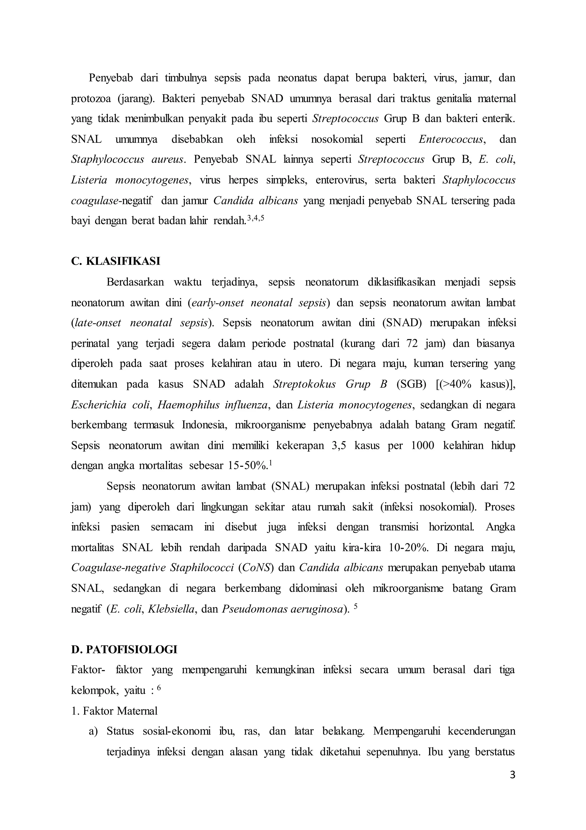Martina patofisiologi sepsis neonatorum | DOCX