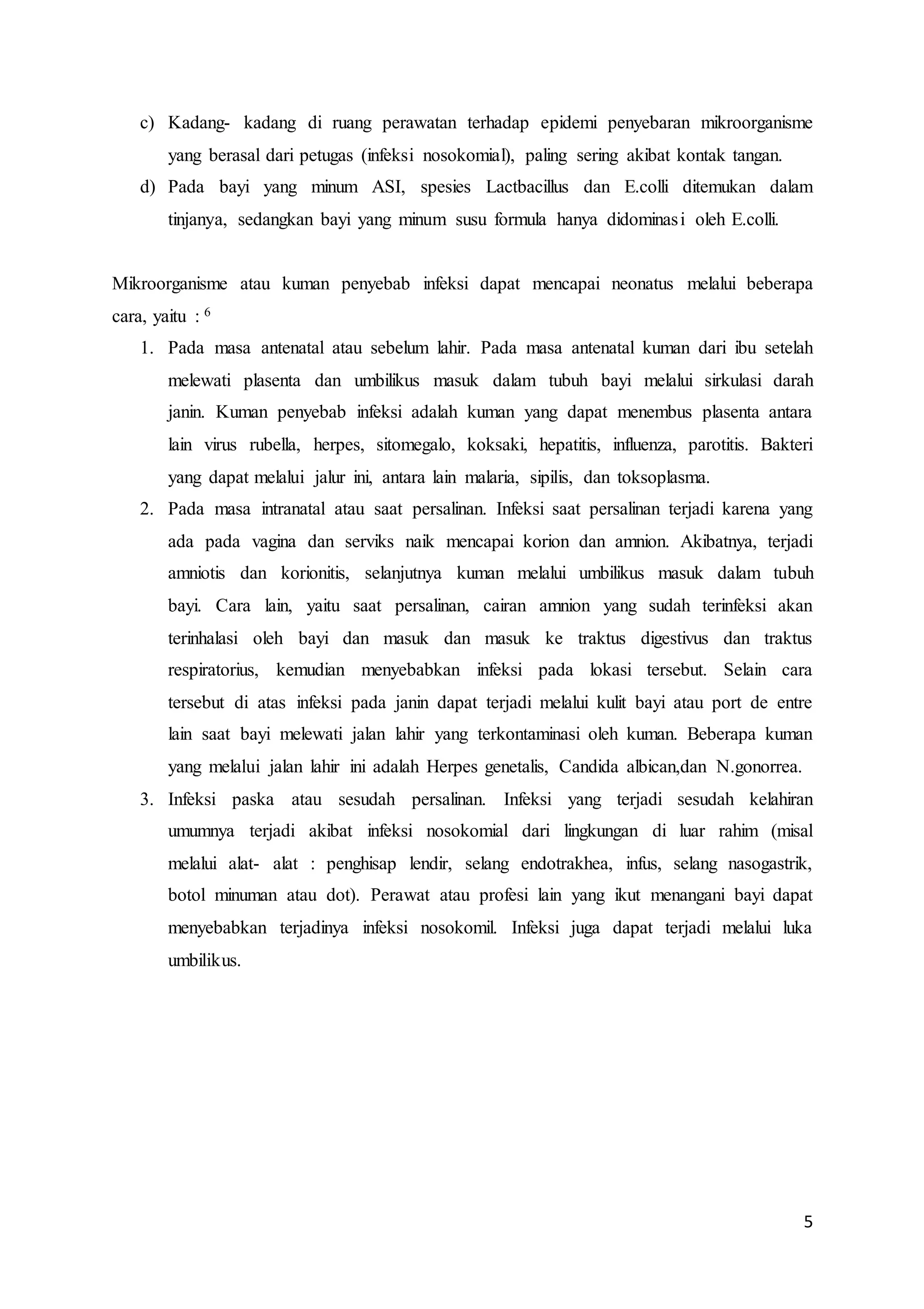 Martina patofisiologi sepsis neonatorum | DOCX