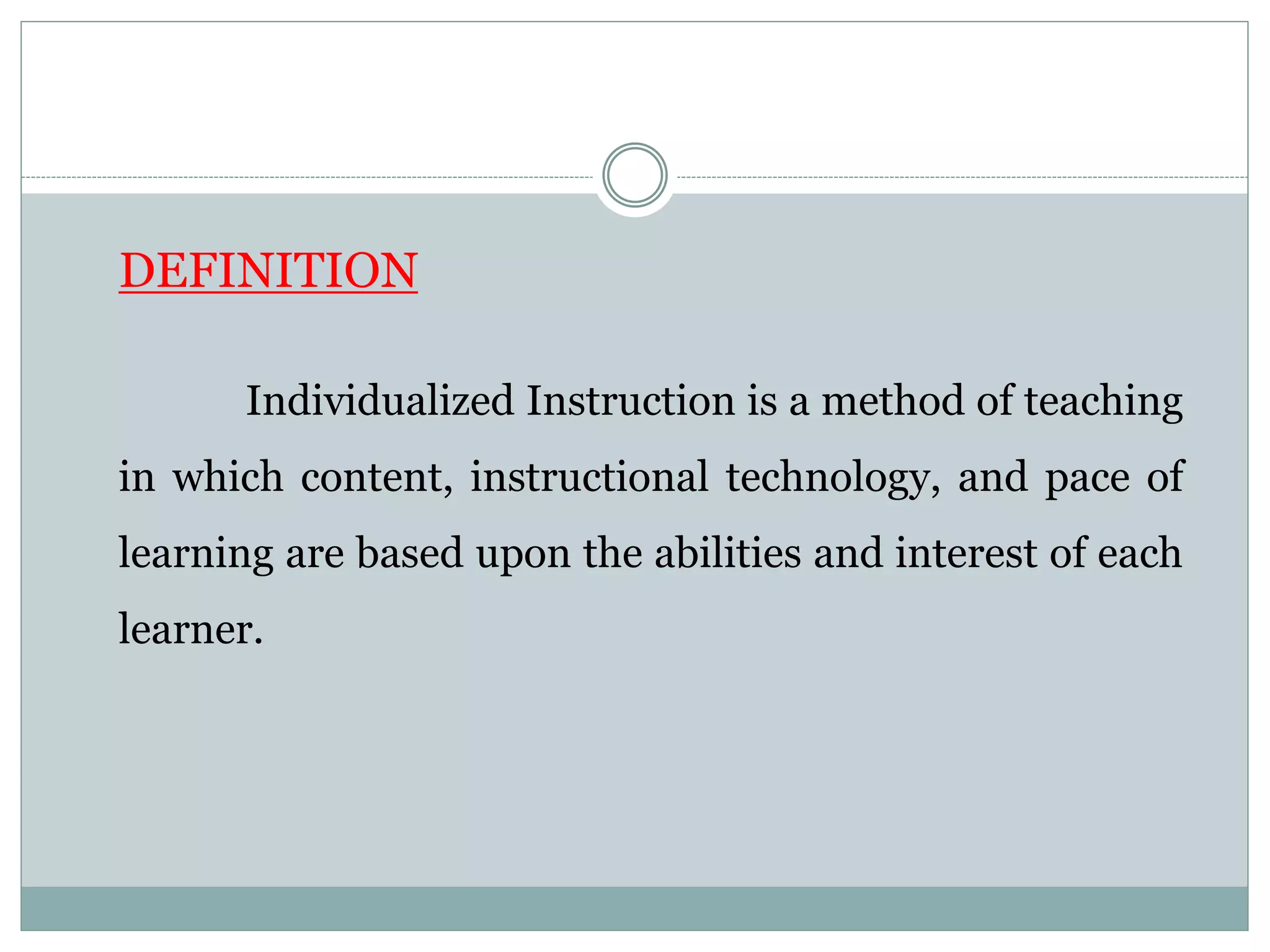 Martina joseph individualised instruction | PPTX