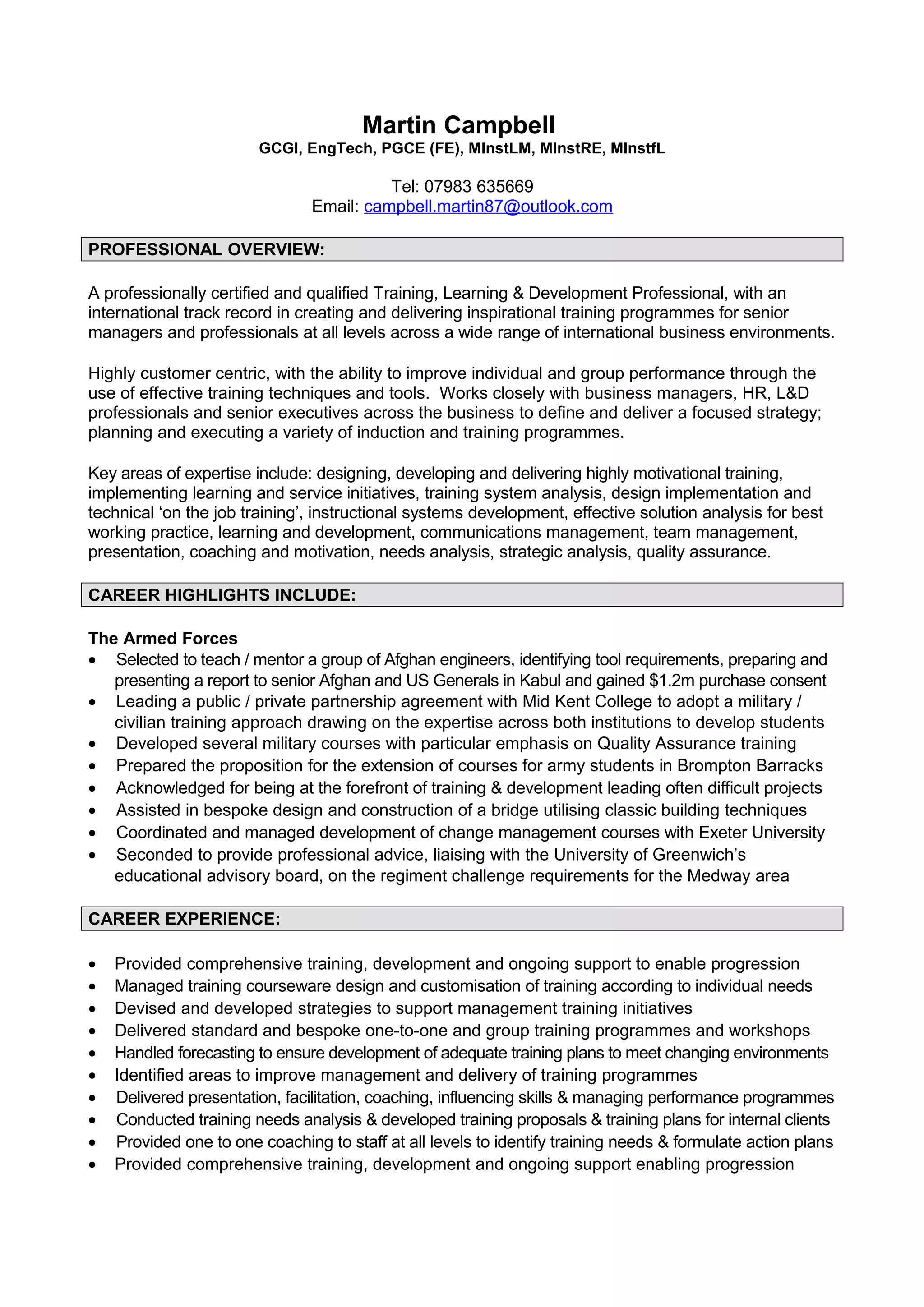 Martin campbell new cv v2 ed man(jeaj) | PDF