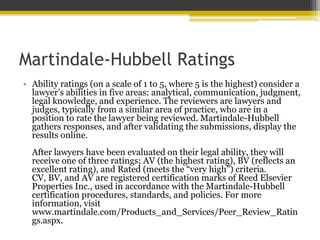 Martindale-Hubbell Ratings | PPT