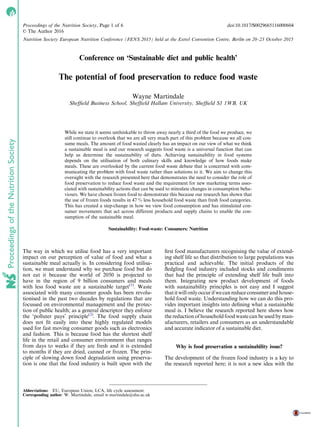 Martindale W (2016) The potential of food preservation to reduce food ...