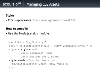 Building assets on the fly with Node.js