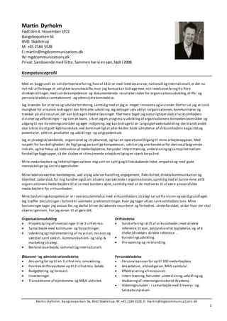 Martin dyrholm kompetencer cv 2015 | PDF