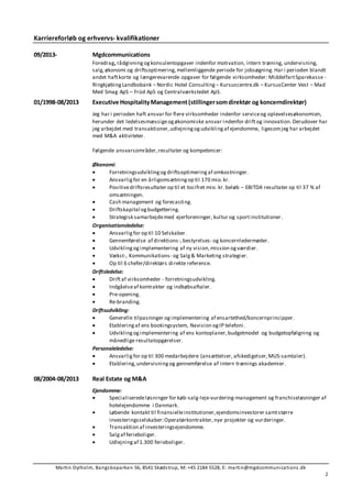 Martin dyrholm kompetencer cv 2015 | PDF