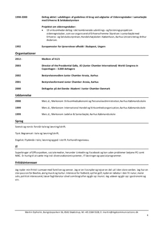 Martin dyrholm kompetencer cv 2015 | PDF