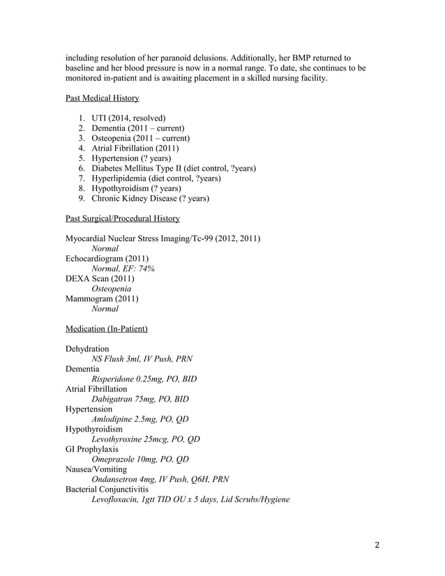 Case Report: Dementia | PDF