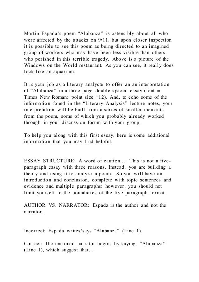 Martin Espada’s poem Alabanza” is ostensibly about all who were aff | DOCX