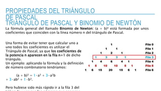 Propiedades del Triángulo de Pascal | PPTX
