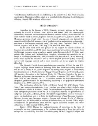 Does it Matter? Effects of Language Programs on Hispanic Academic ...