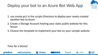 [PU&D] - Create your personal Assistant with Microsoft Bot Framework ...