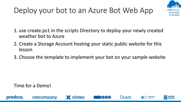 [PU&D] - Create your personal Assistant with Microsoft Bot Framework ...