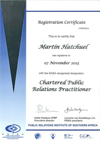Martin Hatchuel CPRP PRISA | PDF