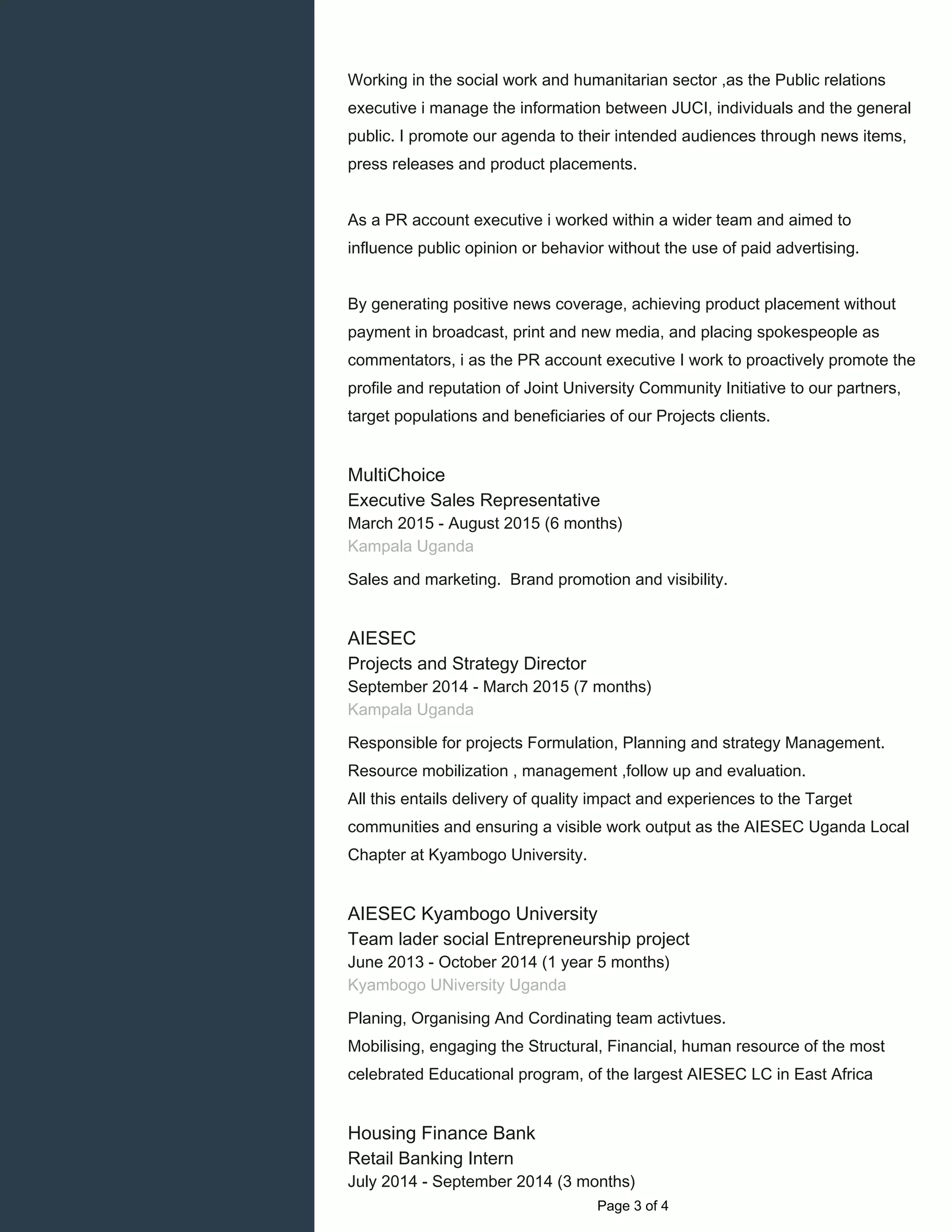 Martin lubwama kigozi profile cv | PDF