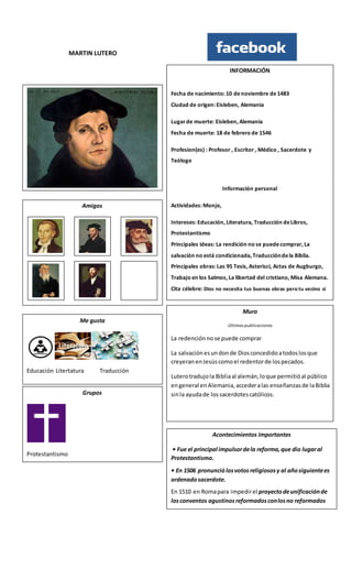 Trabajo de Martin Lutero | Mizar Grossi | DOCX