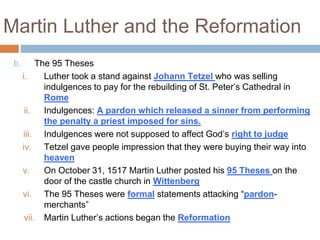 Martin luther and the reformation | PPTX