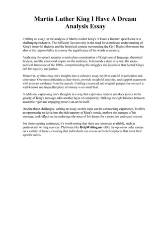 Martin Luther King I Have A Dream Analysis Essay.pdf