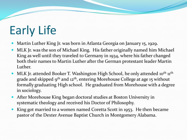 Martin Luther King Jr | PPTX | Personal Celebrations & Life Events
