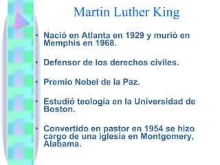 Biografía: Martin luther king Jr | PPT