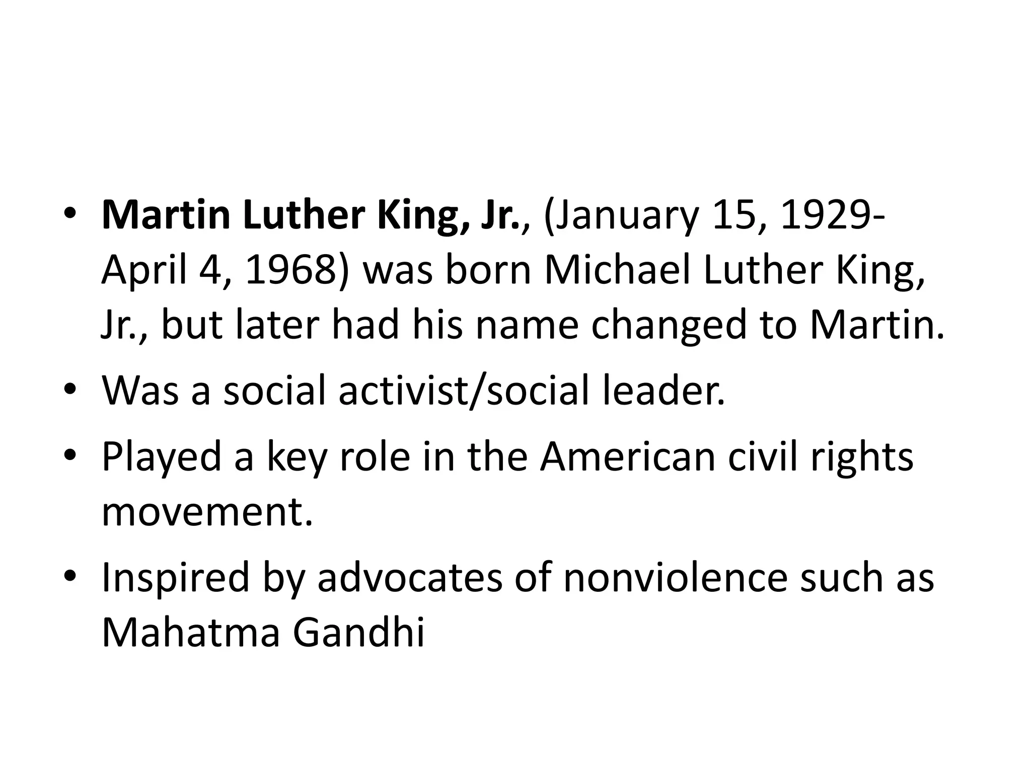 Martin luther king jr | PPTX