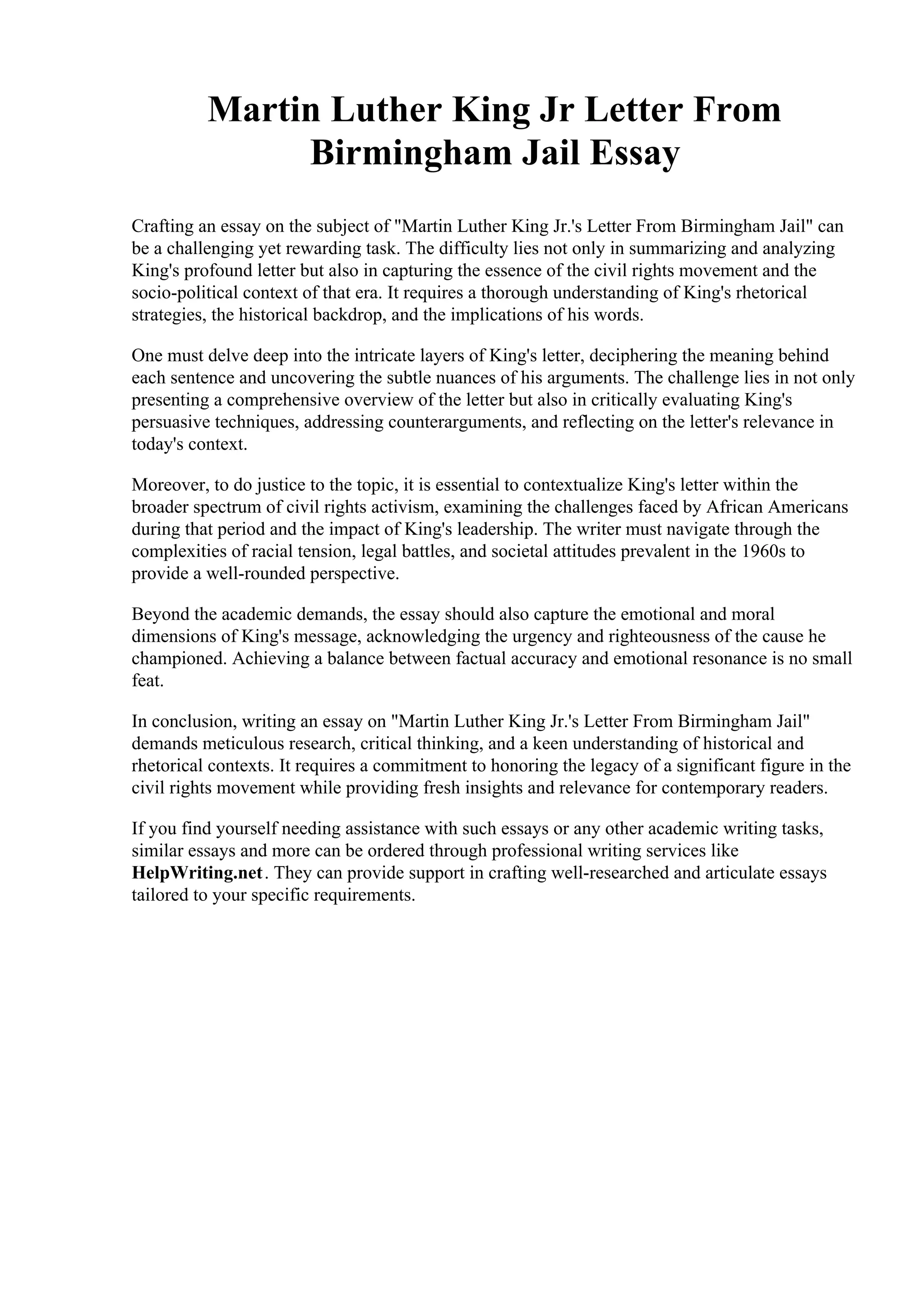 Martin Luther King Jr Letter From Birmingham Jail Essay.pdf